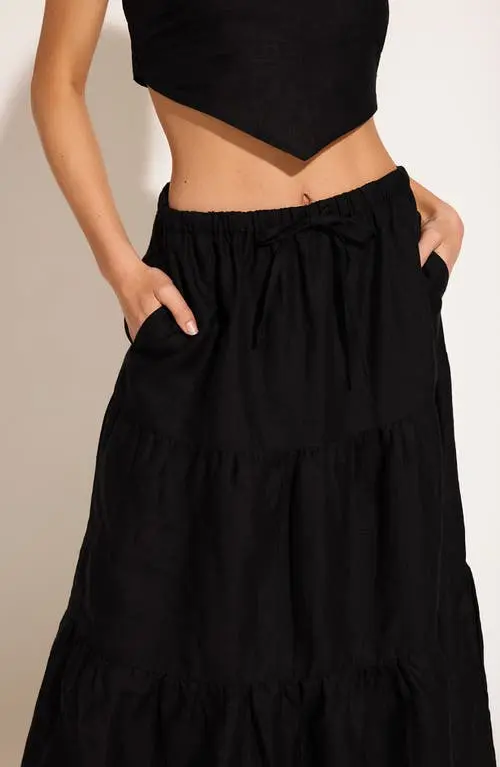 Vitamin A® Joni Scarf Strapless Linen Crop Top - Original Black