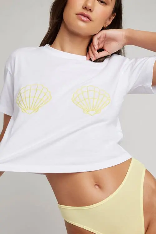 NEGATIVE UNDERWEAR Uniform Baby Tee - White: Mermaid Edition