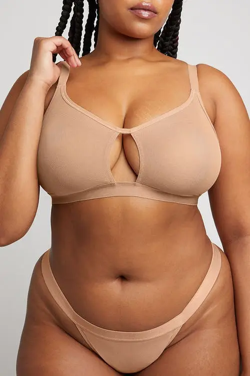 NEGATIVE UNDERWEAR Sieve Cutout Bra - Buff
