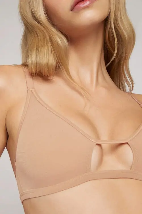 NEGATIVE UNDERWEAR Sieve Cutout Bra - Buff