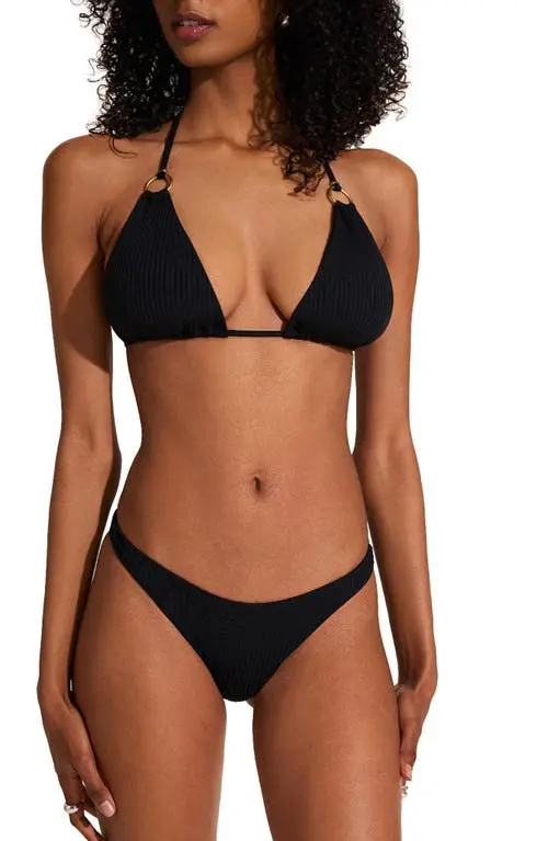 VITAMIN A® Cosmo Rib Bikini Top - Black
