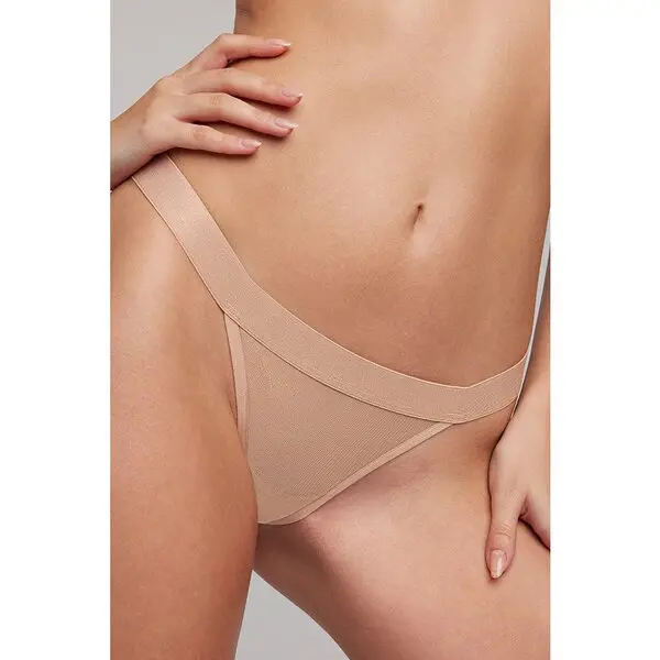 NEGATIVE UNDERWEAR Sieve Thong - Buff