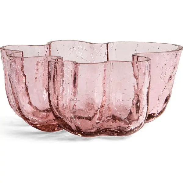 KOSTA BODA Crackle Glass Bowl - Pink