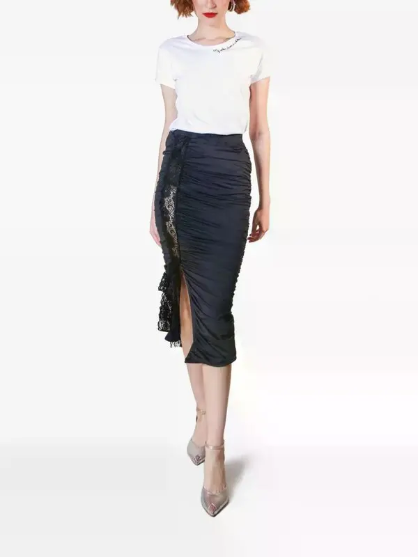 LETHICIA BRONSTEIN Gin Fizz Draped Midi Skirt