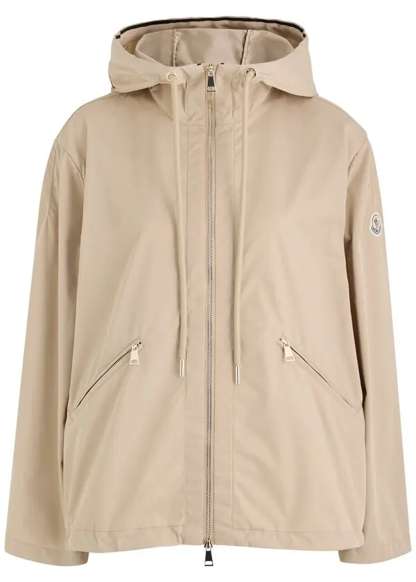 Moncler Cassiopea Hooded Shell Jacket - Beige