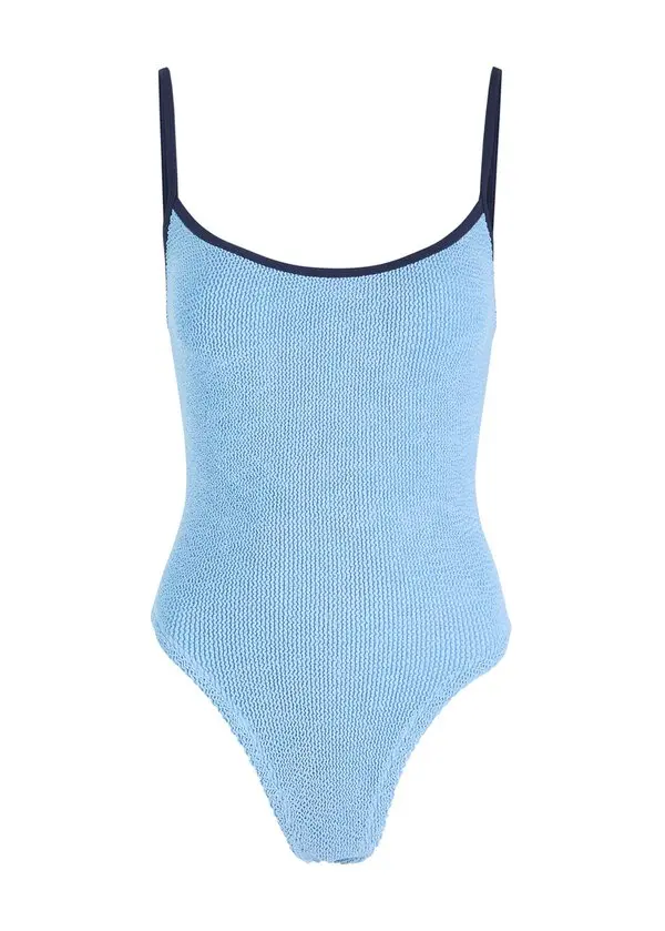Hunza G Pamela Crinkle One-piece Swimsuit - Light Blue