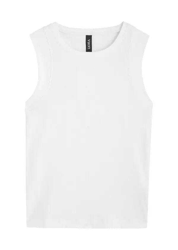 Vuori Ribbed Stretch-modal Tank - White