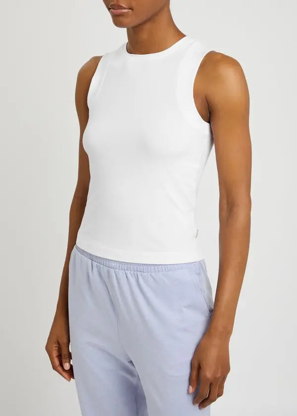 Vuori Ribbed Stretch-modal Tank - White