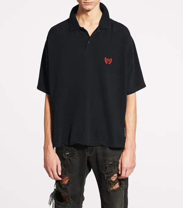 Balenciaga Laurel Classic Polo Shirt - Black | Editorialist