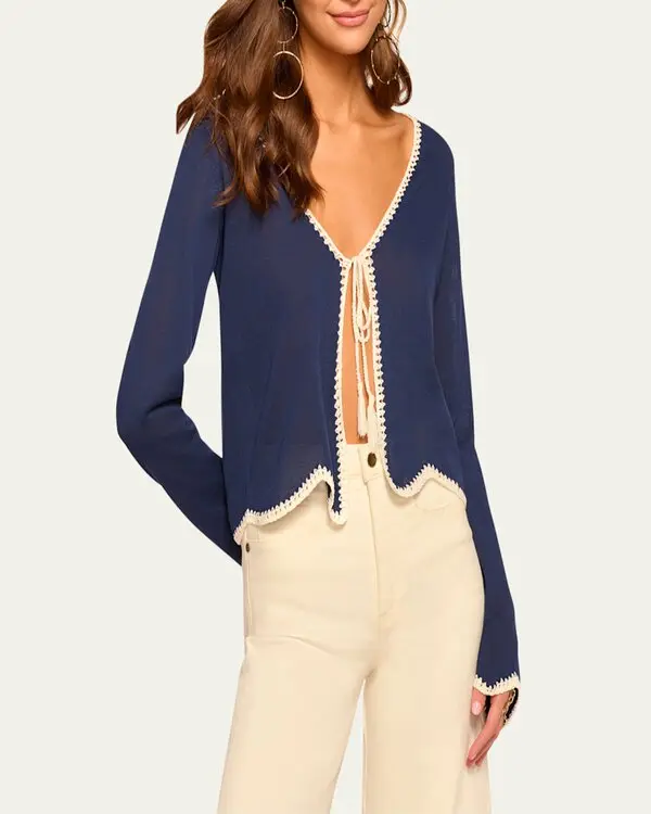 Ramy Brook Tara Crochet-trim Cardigan