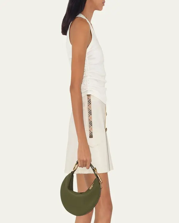 Burberry Ruched Check Drawstring Tank Top - Chalk