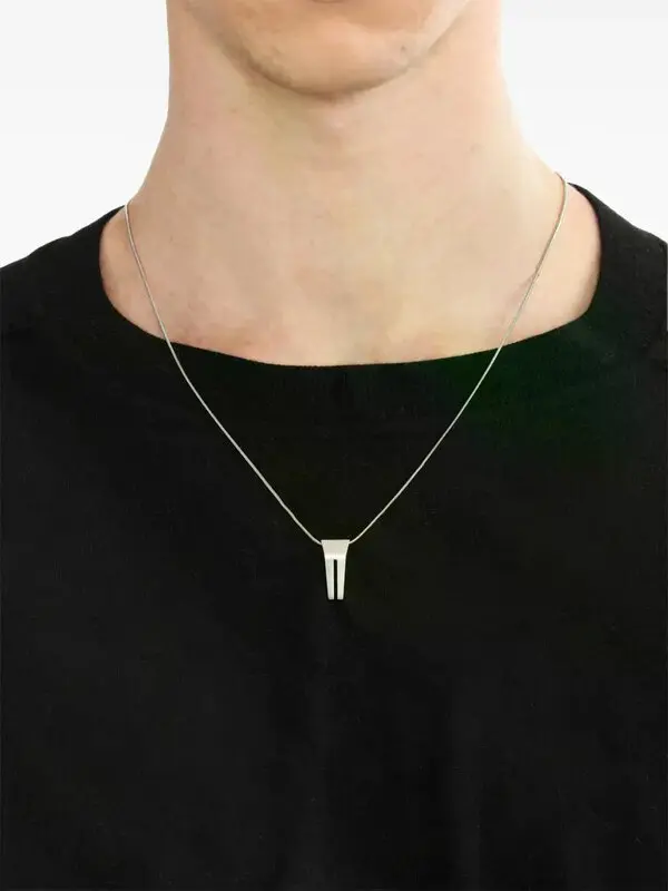 Rick Owens Open Trunk Charm Necklace In Silver - 14% Off