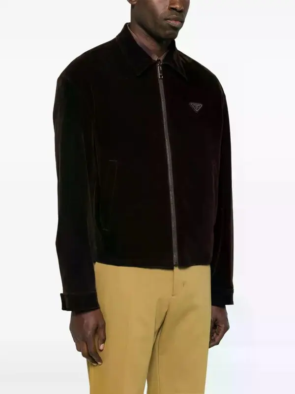 Prada Velvet Shirt Jacket - Brown | Editorialist