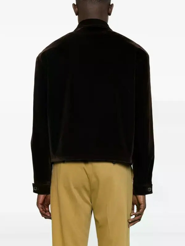 Prada Velvet Shirt Jacket - Brown | Editorialist