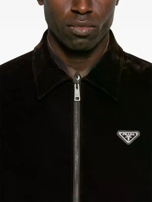Prada Velvet Shirt Jacket - Brown | Editorialist