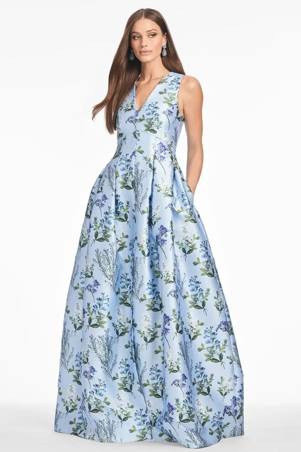 Sachin & Babi Brooke Printed Gown - Freesia Forest