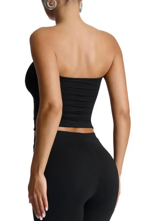 Naked Wardrobe Smooth Crop Tube Top - Black