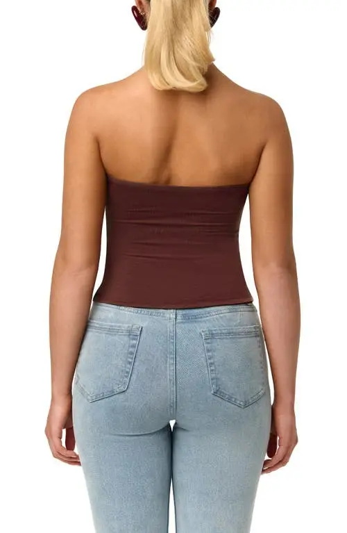 Naked Wardrobe Smooth Crop Tube Top - Chocolate