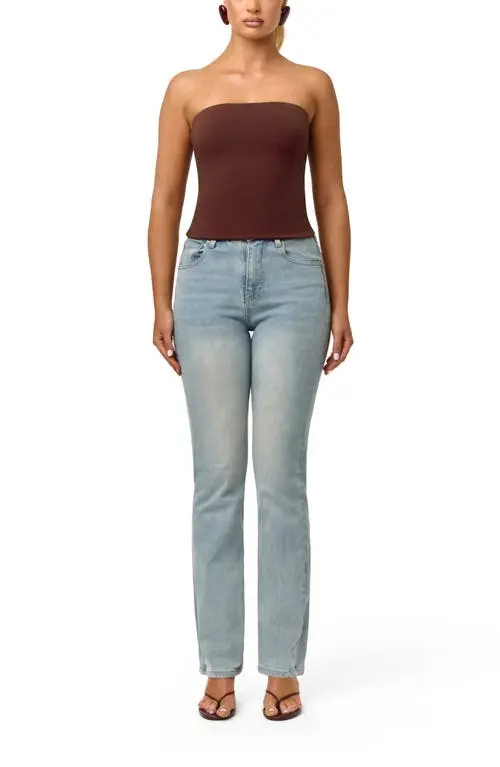 Naked Wardrobe Smooth Crop Tube Top - Chocolate