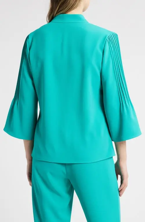 Ming Wang Raised Seam Bell Sleeve Top