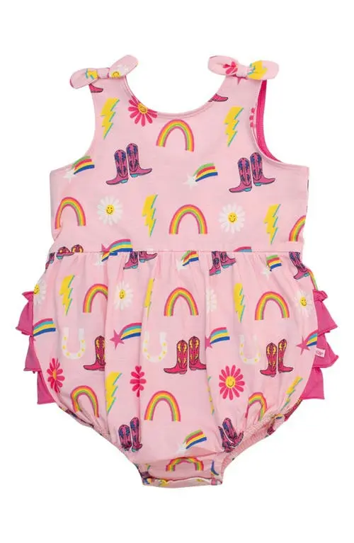 RUFFLEBUTTS Cowgirl Cutie Bubble Romper - Pink