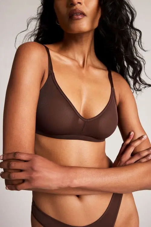 NEGATIVE UNDERWEAR Sieve Non-wire Bra - Espresso