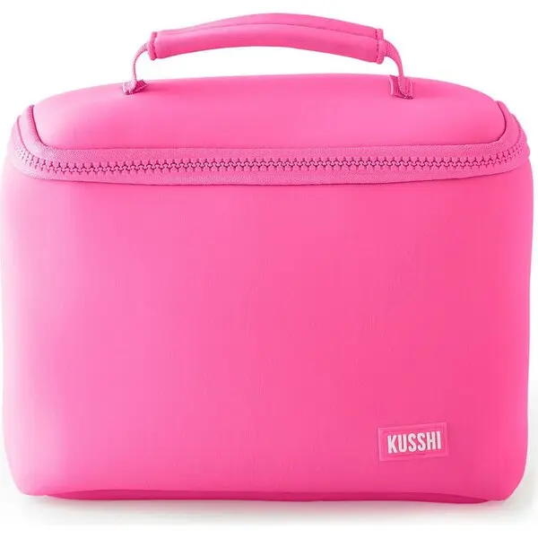 KUSSHI Neoprene Train Case - French Pink/sherbert
