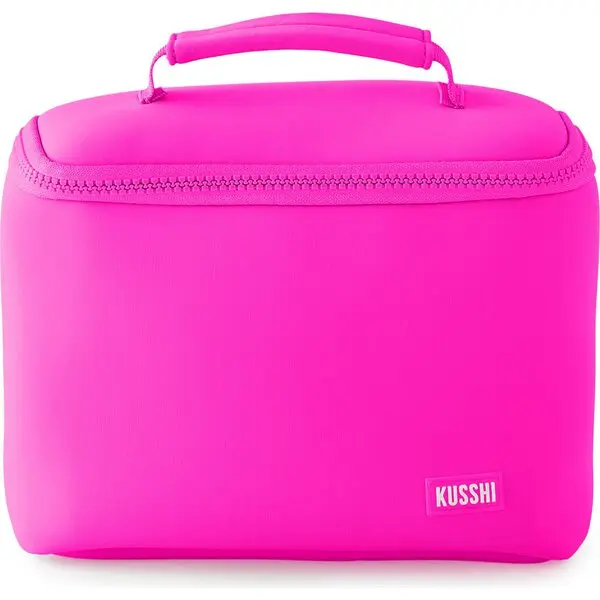 KUSSHI Neoprene Train Case - Pink/indigo