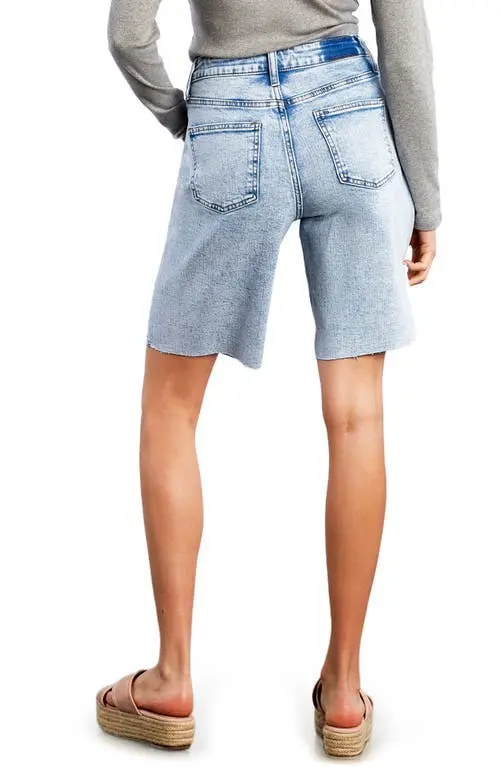 HINT OF BLU Cool Summer Denim Shorts - Blue Feather