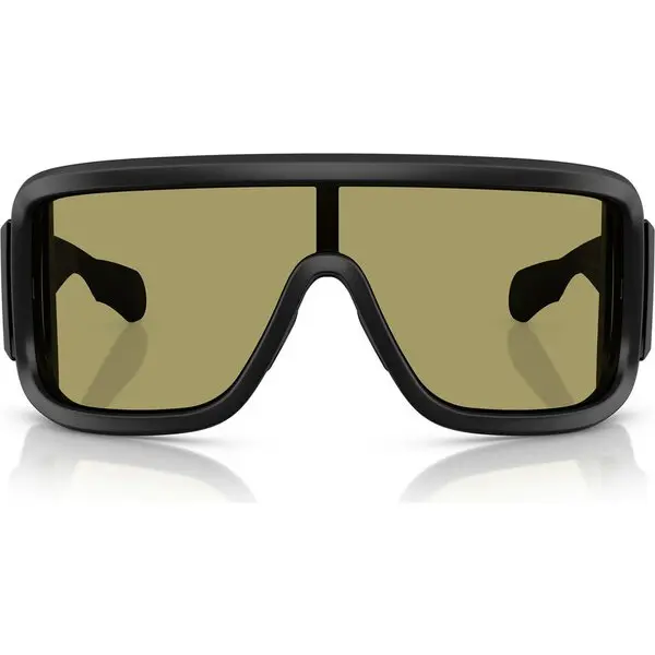 Moncler 142mm Rectangular Shield Sunglasses - Matte Black