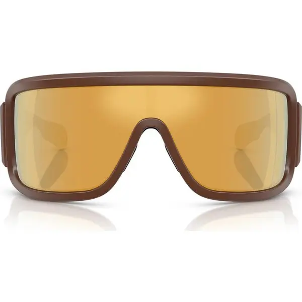 Moncler 142mm Rectangular Shield Sunglasses - Matte Brown
