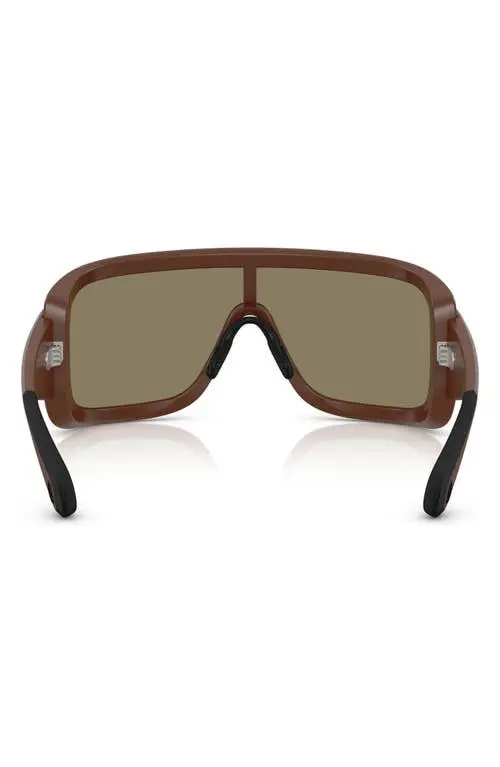 Moncler 142mm Rectangular Shield Sunglasses - Matte Brown