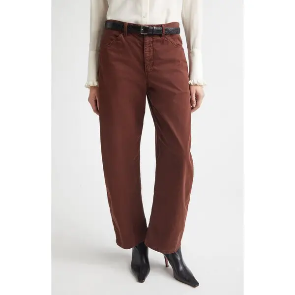 NILI LOTAN Tribeca Barrel Leg Trousers - Cabernet