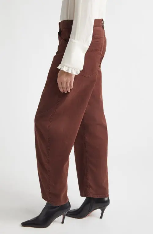 NILI LOTAN Tribeca Barrel Leg Trousers - Cabernet