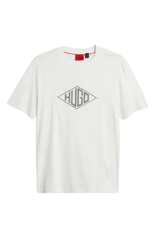 Hugo Dalendi Logo Embroidered T-shirt - Natural
