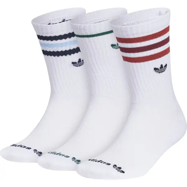 Adidas Roller 3.0 Crew Socks 3-pack - White/ Indigo/ Ruby Red