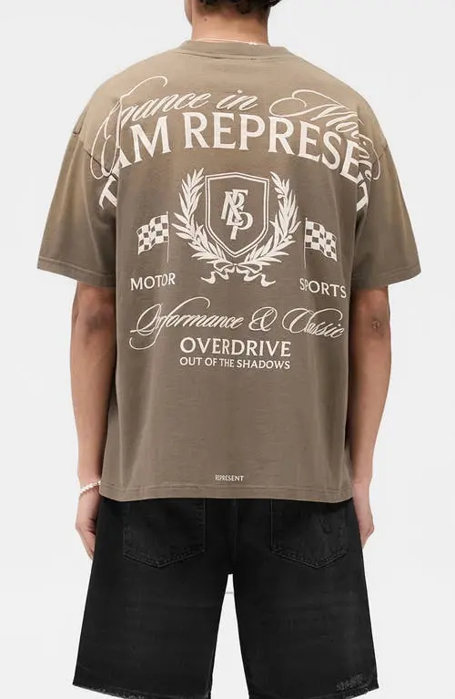 REPRESENT Crest Oversize Graphic T-shirt - Dark Taupe