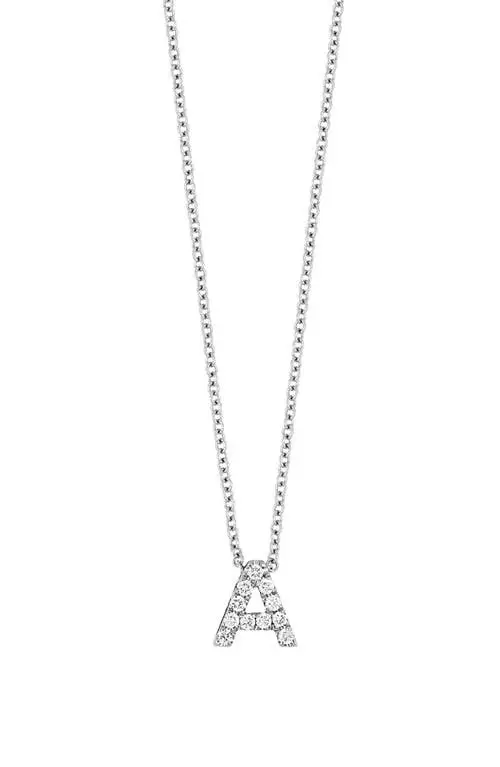 Bony Levy Diamond Pavé Initial Pendant Necklace - 18k White Gold - A