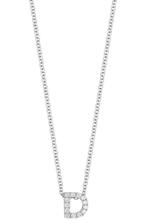 Bony Levy Diamond Pavé Initial Pendant Necklace - 18k White Gold - D