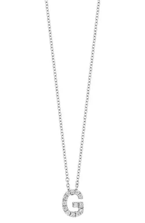 Bony Levy Diamond Pavé Initial Pendant Necklace - 18k White Gold - G