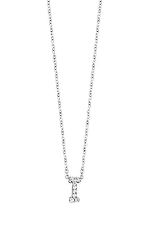 Bony Levy Diamond Pavé Initial Pendant Necklace - 18k White Gold - I