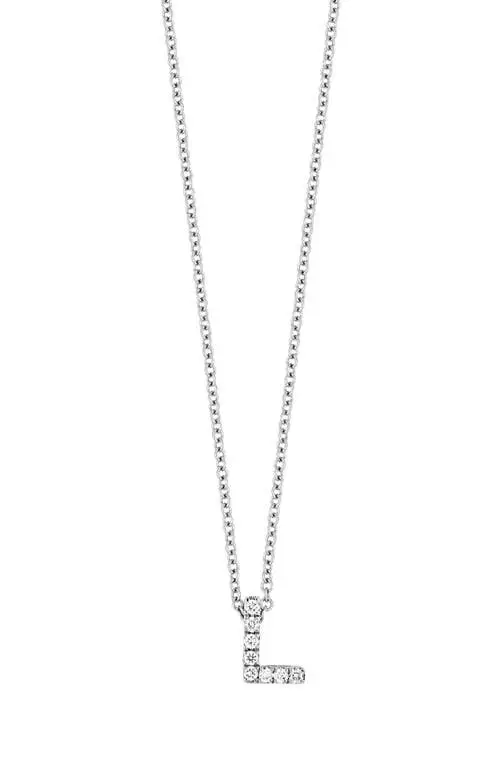 Bony Levy Diamond Pavé Initial Pendant Necklace - 18k White Gold - L
