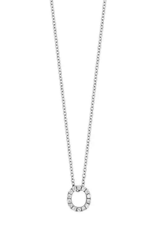 Bony Levy Diamond Pavé Initial Pendant Necklace - 18k White Gold - O