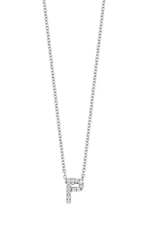 Bony Levy Diamond Pavé Initial Pendant Necklace - 18k White Gold - P
