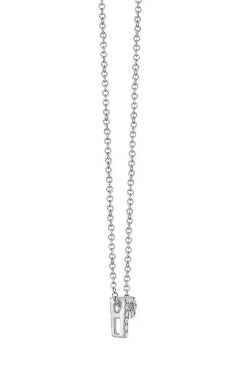 Bony Levy Diamond Pavé Initial Pendant Necklace - 18k White Gold - P