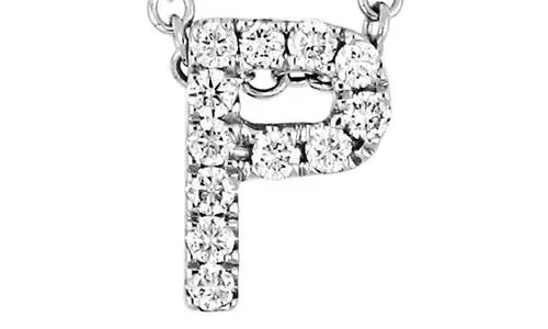 Bony Levy Diamond Pavé Initial Pendant Necklace - 18k White Gold - P