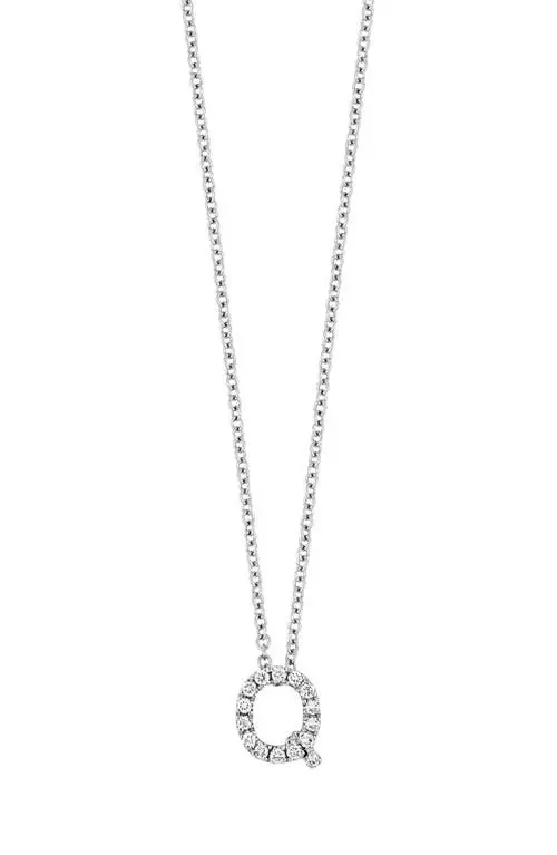 Bony Levy Diamond Pavé Initial Pendant Necklace - 18k White Gold - Q