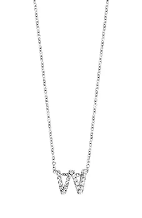 Bony Levy Diamond Pavé Initial Pendant Necklace - 18k White Gold - W