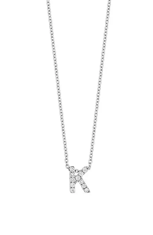 Bony Levy Diamond Pavé Initial Pendant Necklace - White