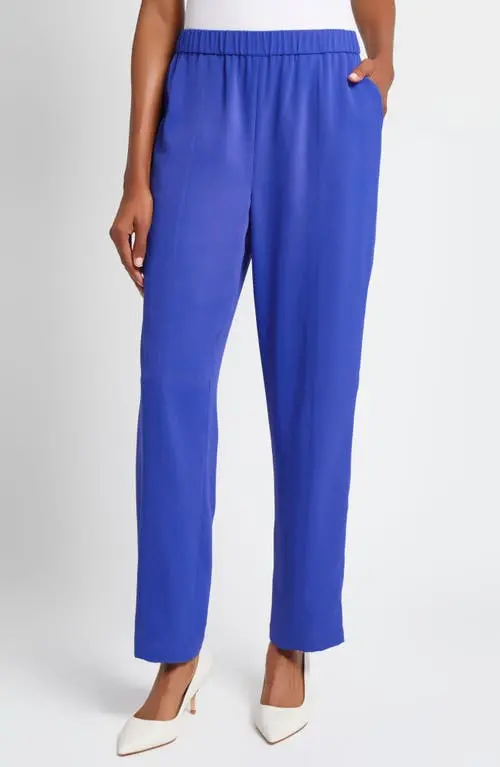 Ming Wang Crêpe De Chine Pants - Sapphire Sea